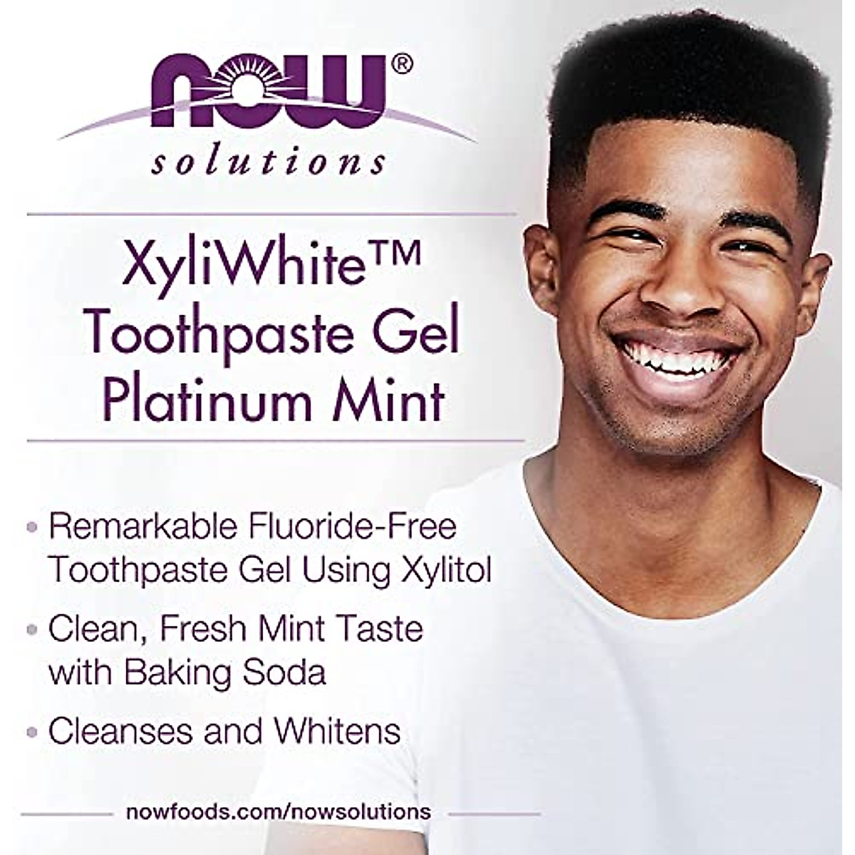 NOW Solutions, Xyliwhite™ Toothpaste Gel, Platinum Mint, Cleanses and Whitens, Fresh Taste (Pack of 2)