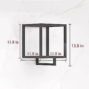 MDEPYCO Creative Square Display Garment Racks in Boutique Clothing Stores, Wall-Mounted Hanging Clothes Shelf in Home, Towel Racks for Bathroom Storage (Black, 11.8" L)