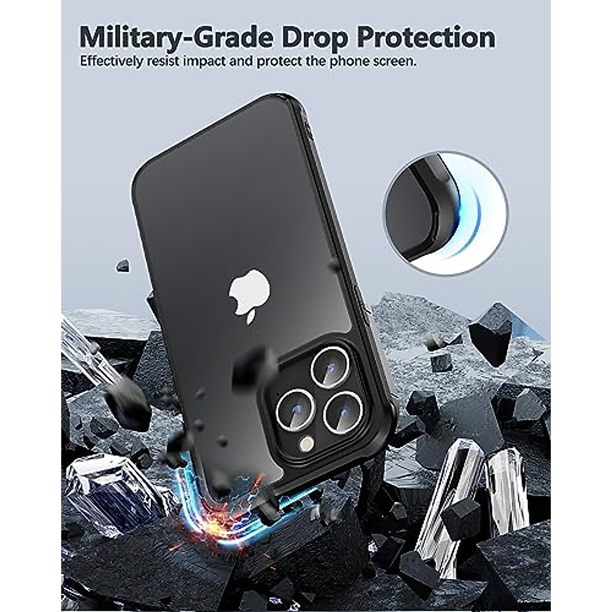 TXXTOL 3 in 1 Magnetic iPhone 14 Pro Case Compatible with Magsafe iPhone 14 pro Case Magsafe+ Screen Protector + Camera Lens Protector Raised Edges Protect Camera and Screen Black+Clear 6.1 Inch