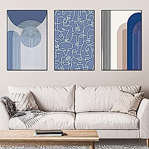 Framed Canvas Wall Art Set, minimalism Abstract Boho Oil Painting Photo Modern Posters Prints Ready to Decor Hanging Living Room Bedroom Bathroom Office Home Wall Decor (Boho16 X 24" X 3 pieces)