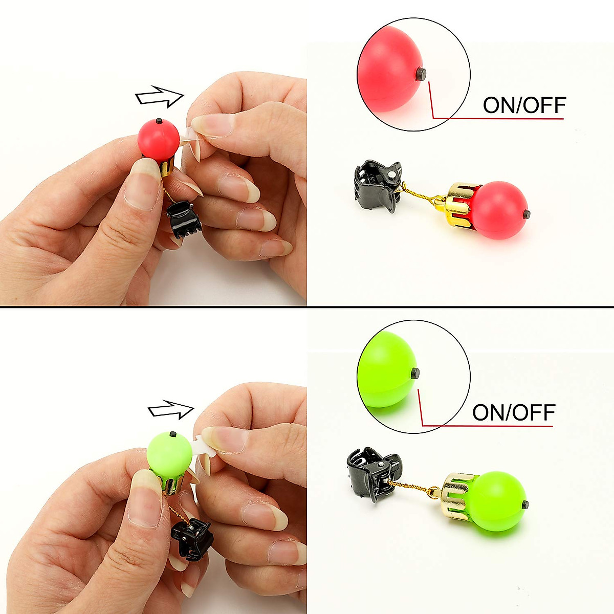 Konsait 20pcs Beard Ornaments Christmas Light Up Facial Hair Baubles Jingle Bells Beard Clips Beard Bulbs for Ugly Sweater Party Christmas Office Social Events New Year Festival Gift Christmas Decor