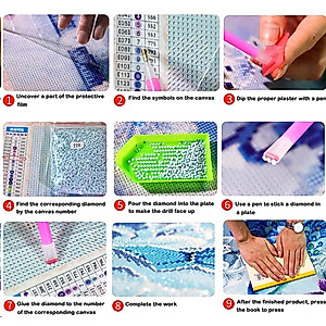 Red and Black Diamond Painting Red White Roses with Angel Wing Full Square Drill Kits Embroidery Cross Stitch Mosaic Art for Adults Home Wall Decor Beautiful Picture for Festival Gift 16x20IN