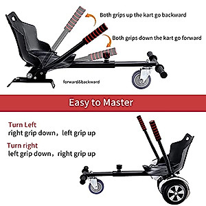 Hoverboard Seat Attachment Hoverboard attachments Hoverboard Accessory Hoverboard go Kart for Kids or Adults (black)