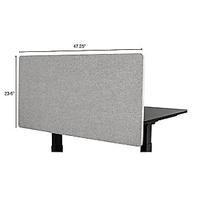 Stand Up Desk Store ReFocus Clamp-on Acoustic Desk Divider Privacy Panel That Reduces Noise and Visual Distractions (Cool Gray, 47.25" X 23.6")