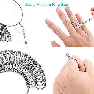 Ring Sizer Measuring Tool, 27 PCS Premium Ring Measurement Tool, US Ring Size 0-13 with Half Size, 1 PCS Finger Ring Sizing Measure Gauge, by UUBAAR