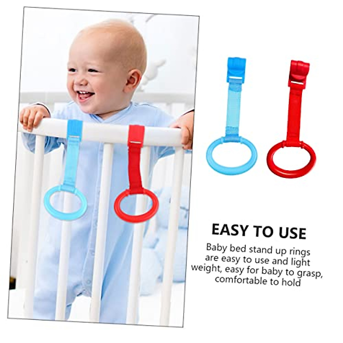 2Pcs Walking Crib Rings Crib Assistant Rings Baby Stands Ring Play Gym cot Rings Walking Stand Rings Baby cot Hanging Rings Crib Tool Ring Toddler Baby Playing Plastic Sports