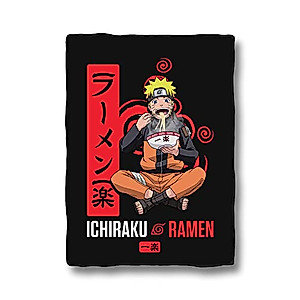 JUST FUNKY Naruto Shippuden Fleece Bed and Sofa Blanket | 45 X 60 Inches Naruto Blanket Featuring Naruto Uzumaki | Home Decor Sofa Bed Blanket | Official Licensed