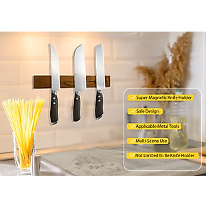 Knife Holder Wall Acacia Wood, Powerful Magnetic Knife Holder For Wall To Save Kitchen Space, This Knife Magnetic Strip Has A Great Magnetism, This Is Modern And Elegant Magnetic Knife Strip.