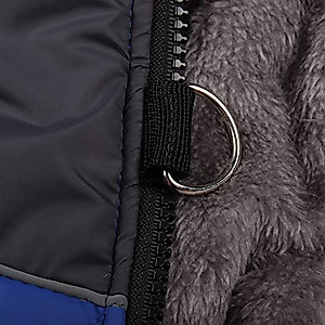 JoyDaog Warm Fleece Dog Coats for Small Dogs,D-Rings Waterproof Puppy Jacket for Cold Winter,Blue XS