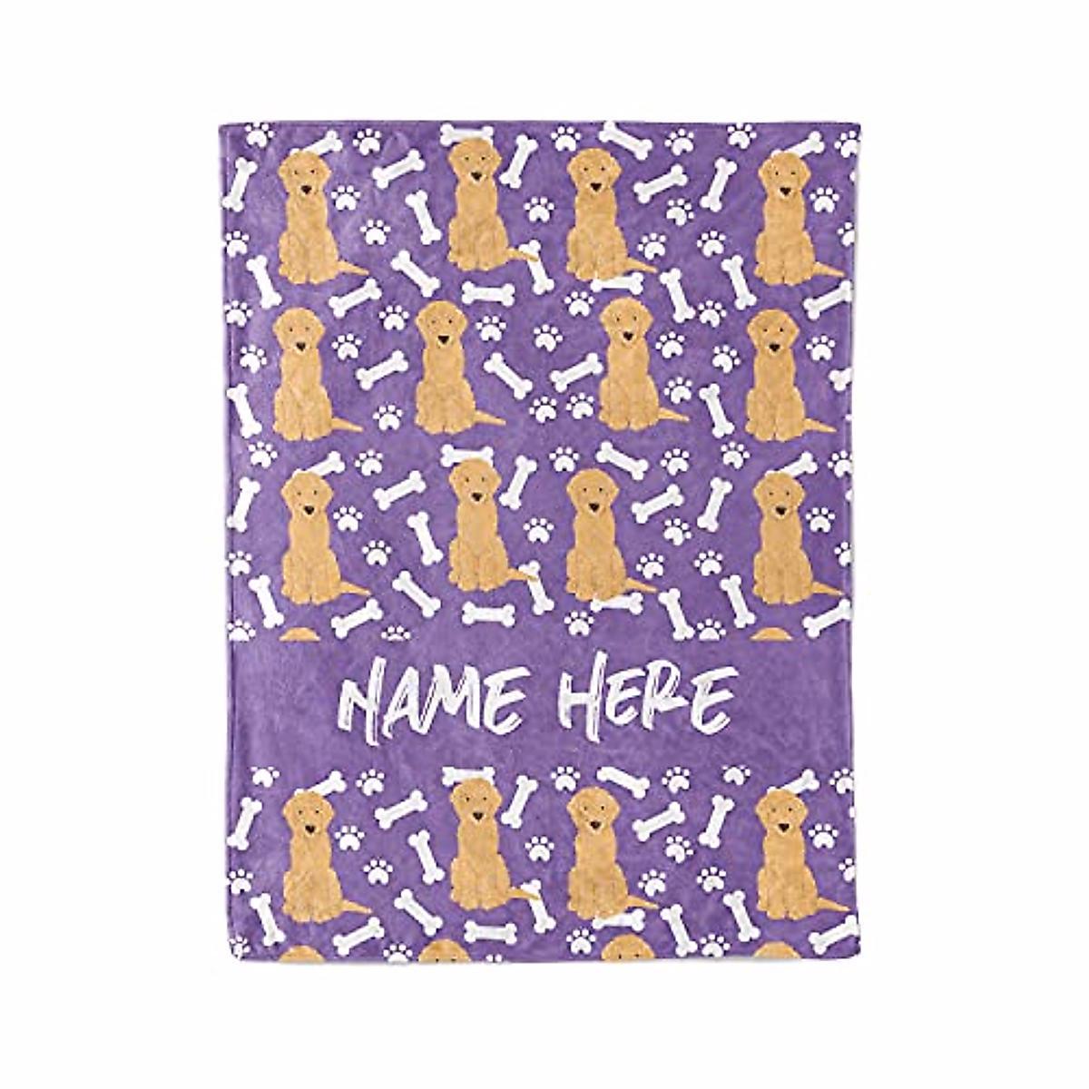 Personalized Custom Goldendoodle Fleece and Sherpa Throw Blanket for Men, Women, Kids, Babies - Matching Pet Blankets Perfect for Bedtime, Bedding or as Gift