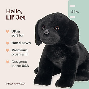 Bearington Collection Lil' Jet The Labrador Retriever, 8 Inch Black Lab Stuffed Animal