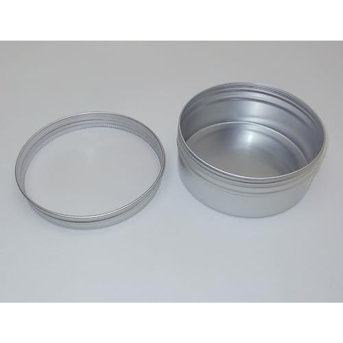 JL Missouri Parts & Misc. 2x 3.75 Diameter 1.5" Deep 8 oz Ounce Aluminum Tin Cans. Bare Screw Top New Containers Storage Cream Spices Etc