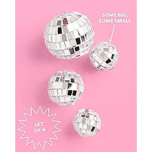 xo, Fetti Disco Ball Cake Topper - 4 Pieces | Birthday Supplies, Bday Cake Decoration, Last Disco Bachelorette Party