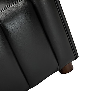 HULALA HOME 83" Genuine Leather Sofa, Sofa Leather for Living Room, 3 Seater Sofa Couch Top Layer Leather Large Sofa Furniture with Channel Tufted Seat Back & Square Arms (Camel)