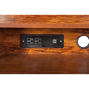 OneSpace Eleanor Executive Desk Wood Grain, Golden Cherry