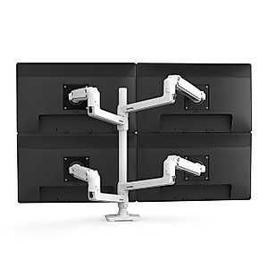 Ergotron – LX Vertical Stacking Dual Monitor Arm, VESA Desk Mount – for 2 Monitors Up to 40 Inches, 7 to 22 lbs Each – Tall Pole, White