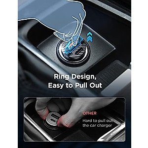 USB C Car Charger Fast Charge, 60W Smallest USB Car Charger Flush Fit AINOPE 30W QC&30W PD Fast Cigarette Lighter USB Charger Compatible with iPhone 14 pro max/13/12, Samsung S22/S20, iPad, MacBook