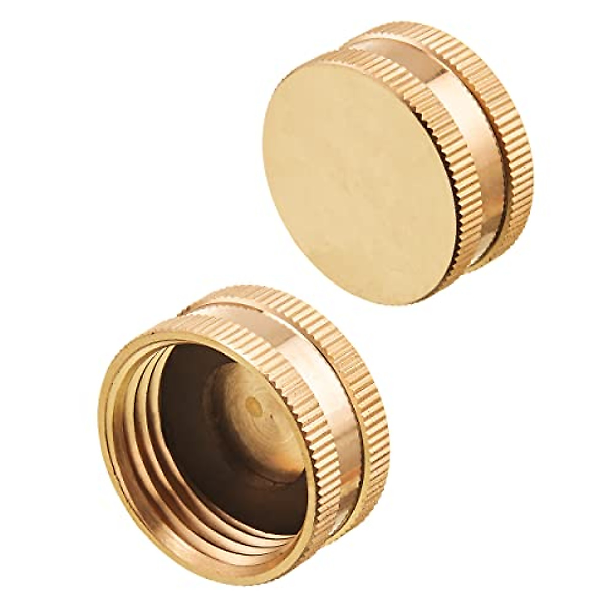 PWACCS Garden Hose Female End Cap, Brass Spigot Cap with Extra 12 Washers, 3/4 Inch, 4-Pack