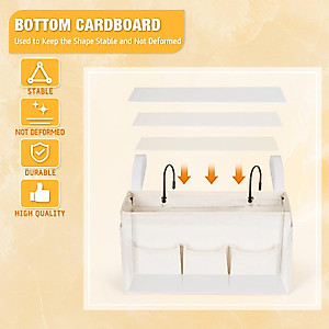 Lilithye Bedside Caddy Bedside Organizer Bedside Storage Caddy with Fixed Straps and Water Bottle Holder for Home College Dorm Bunk Bed Hospital Bed Crib Bed Rails (White)