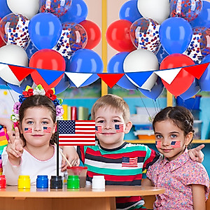 Myafqsj Red White and Blue Balloons,50Pcs Red and Blue Balloons,12in Red White Blue Balloon,Red and Blue Confetti USA Party Balloons for Birthday Graduation 4th of July New Year Party Decorations