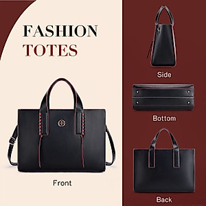 Missnine Laptop Bag for Women - 15.6 inch Large Computer Shoulder Bag PU Leather Work Tote Office Briefcase Handbag