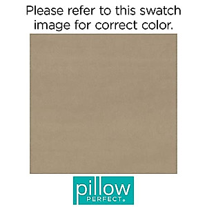 Pillow Perfect Pompeii Solid Indoor/Outdoor Patio Seat Cushions Plush Fiber Fill, Weather and Fade Resistant, Square Corner - 20" x 20", Beige, 2 Count