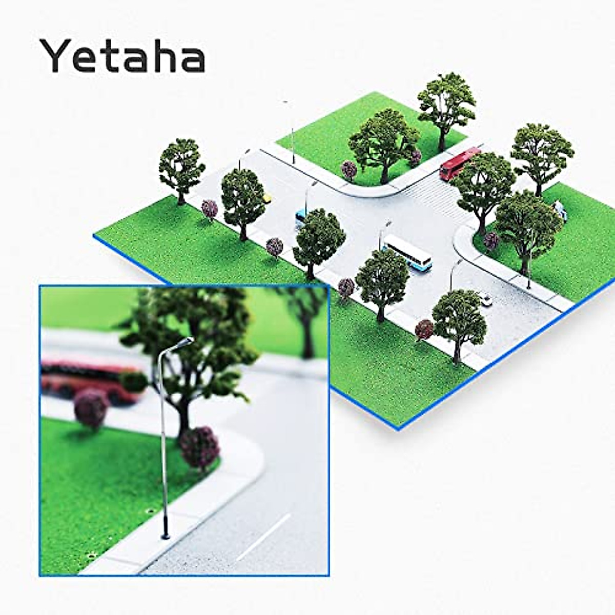 20Pcs Model Railway Train Model Street Lights LED Dual Lampposts HO OO Scale LEDs Dual Heads Gauge Model Street Light Layout