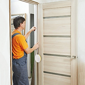 CloudBuyer Door & Window Weather Stripping, Soundproof Insulation Seal Strip with Self-Adhesive Rubber Collision Protection, 16.5 Ft (White)