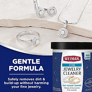 Weiman Jewelry Cleaner Liquid â€œ Restores Shine and Brilliance to Gold, Diamond, Platinum Jewelry and Precious Stones â€œ 6 Ounce