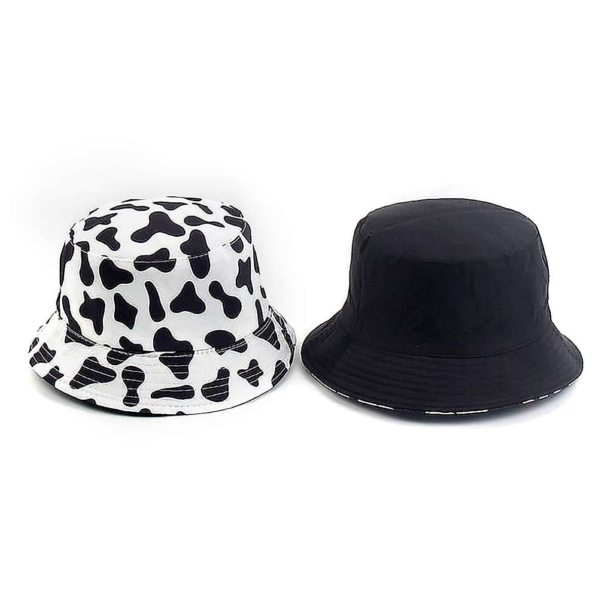 XYIYI Cow Print Bucket Hat Funny Fishing Hats for Women, Reversible Double-Side-Wear