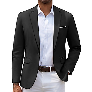 COOFANDY Men's Slim Fit Casual Blazers Lightweight Sport Coats One Button Suit Jackets Black