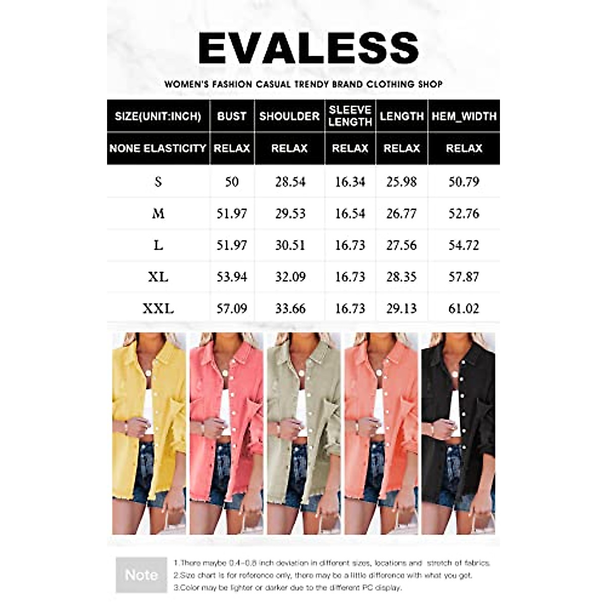 EVALESS Women's Denim Jacket Boyfriend Jean Jackets for Women Fashion 2023 Distressed Shacket Jacket Ripped Frayed Jean Shirts Business Casual Red Top Outfits with Pockets Light Stretchy Shirt,Large