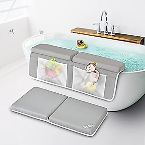 colsen Bath Kneeler and Elbow Rest Pad Set, 1.5 inch Thick Kneeling Pad for Elbow, Knee & Arm Support - Large Bathtub Kneeling Pad with Toy Organizer