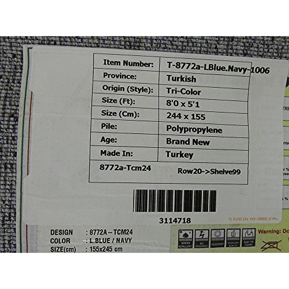 Unique Loom Del Mar Collection Area Rug-Transitional Inspired with Modern Contemporary Design, Rectangular 5' 1" x 8' 0", Blue/Navy Blue