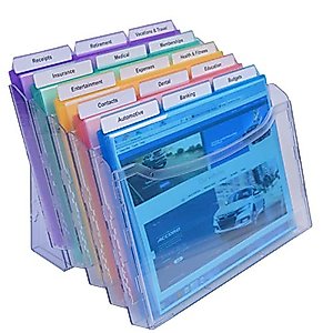 Ultimate Office StationMate StepUp Polystyrene File Desktop Organizer with 18, 3rd-Cut PocketFile Project Files, Clear