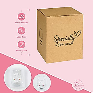 DAZLUTE Nurse Gifts, Nurse Practitioner Brains Of A Doctor Heart Of A Nurse Stemless Wine Glass for Women Nurse Birthday Christmas, Nurse Gifts for Nurse Week Nurse Graduation Nurse Appreciation, 17oz