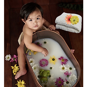 Leyl&Ari Basic Toddler Blanket - Organic Baby Towel - Baby Toddler Muslin Quilt- Crib Blanket - 3 Layers Organic Cotton Baby Blanket- 40"X40" (Snowy White)