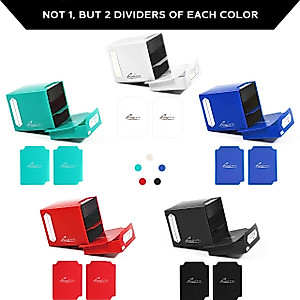 Quiver Time 100+ Standard Deck Blocks with 2 Dividers/Card Deck Box - Set of 5 MTG Deck Box - Compatible with Magic Commander, Yugioh & other TCG cards - (White, Black, Blue, Red & Green)