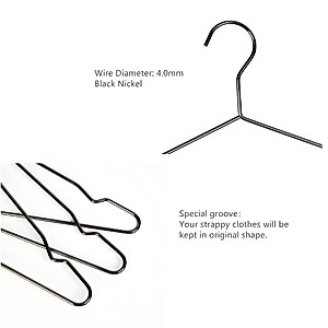 Better to U 17 Inch Metal Clothes Hanger, 4.0mm Heavy Duty Shirt Blouse Hanger for Coat Suit Bridal Boutique, Space Saving Slim Wire Hanger for Camisole Trousers Wedding Dress（Gold 36pack）