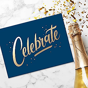 Sweetzer & Orange Set of 48 Congratulations Cards – Perfect for Graduation Greeting Cards – 8 Gold Foil Congrats Design Assortment – With Envelopes and Box – 4.25x5.75”