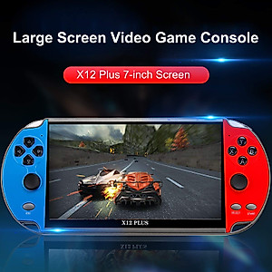 Domary X12 Plus Integrated 7 Inch Video Game Console for 1000 Games 16GB Portable Dual Joystick Game Controller Spupport AV Output TF Card Music E-book