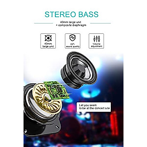 Bluetooth Headphones Over Ear Headphones with Deep Bass LED Foldable Stereo Headphones, Wired and Wireless Headset for Smart Phone/TV/PC(Red/Black)