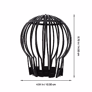 ULTECHNOVO Rooftop Drain Cover Roof Line Cap 4pcs Down Pipe Gutter Balloon Guard Expandable Filter Strainer Stops Blockage from Leaves and Debris (Black) Anti Blocking Strainer Downspout Filter