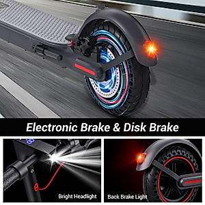 RIDWIND Electric Scooter Adults, 500W Peak Motor, 20 Miles Range, 15.5Mph eScooter, 8.5" Tires, Dual Braking System, Portable Folding Commuting Scooter Electric for Adults Teens with APP Control