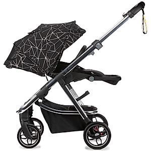 Diono Excurze Luxe Baby, Infant, Toddler Stroller, Perfect City Travel System Stroller and Car Seat Compatible, Adaptors Included Compact Fold, Narrow Ride, XL Storage Basket, Black Platinum