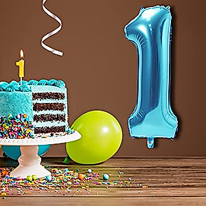 40 Inch Blue Large Numbers 0-9(Zero-Nine) Birthday Party and Anniversary Events Decorations Helium Foil Mylar Big Number Balloon Digit 8(Eight)