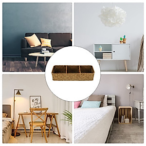 DOITOOL Small Woven Basket 1pc 3 Woven Storage Box Straw Coffee Food Willow Basket