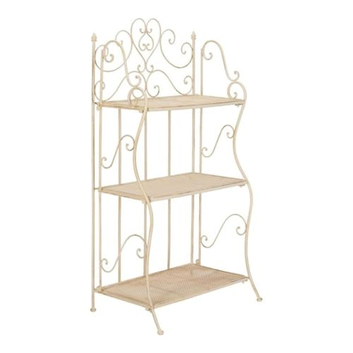 SAFAVIEH PAT5022A Outdoor Collection Torus Pearl White 3-Tier Shelf