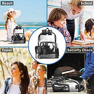 ProCase Heavy Duty Clear Backpack, See Through Backpacks Transparent Clear Large Bookbag for School Work Stadium Security Travel Sporting Events -Clear