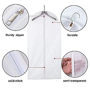Mskitchen Garment Bags for Closet Storage Garment Covers Clear Garment Bags Clothes Protectors for Closet Hanging Garment Bag Dress Bag Plastic Garment Bags with Cedar Balls -24”x43”/54”/6 Pack